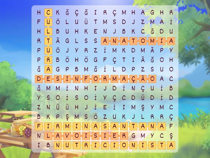 Caça palavras/ Nutrição - Wordsearch