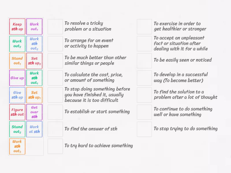 Course 12: Phrasal verbs - Match up