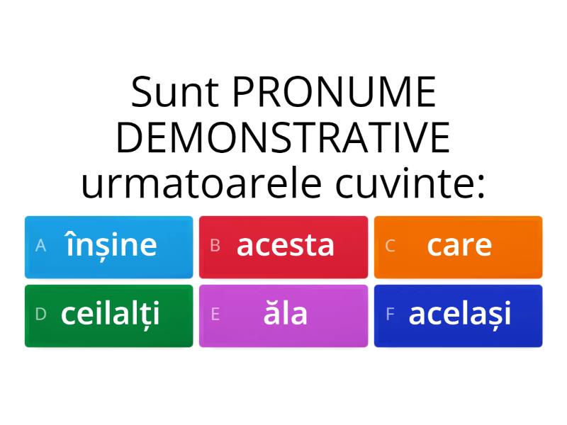 PRONUMELE - Quiz