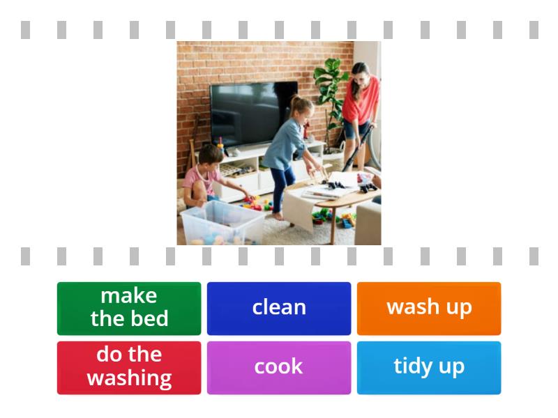 Housework! Match the words and pictures. - Find the match