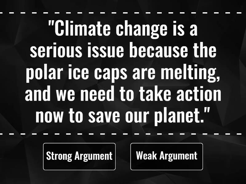 Strong vs Weak Arguments - True or false