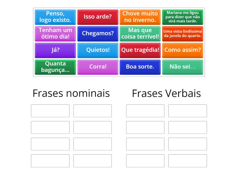 TIPOS DE FRASES - Group sort