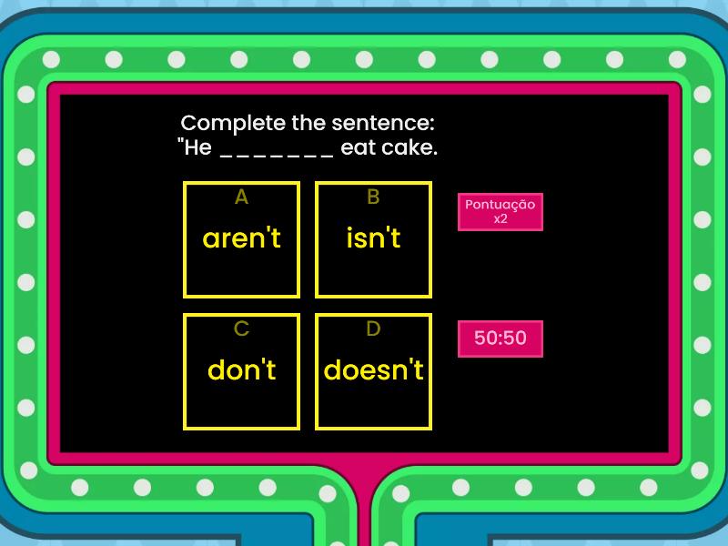 PITCH - Verb to be x Simple Present (2) - Concurso de preguntas