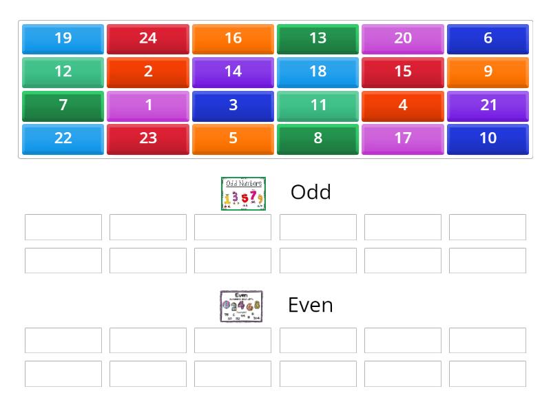 Numbers: even & odd - Group sort
