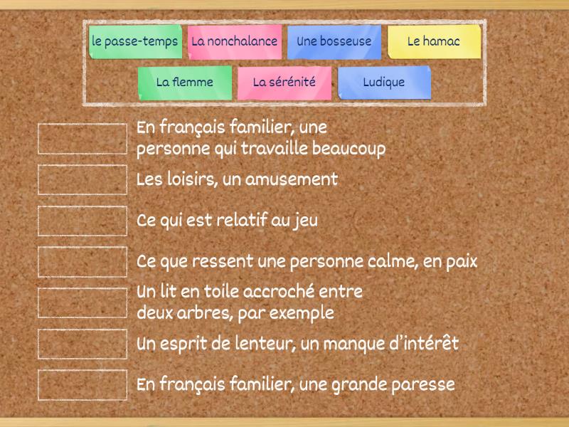 Le temps libre - Match up