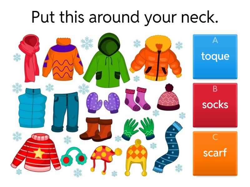 Winter clothing words - Quiz