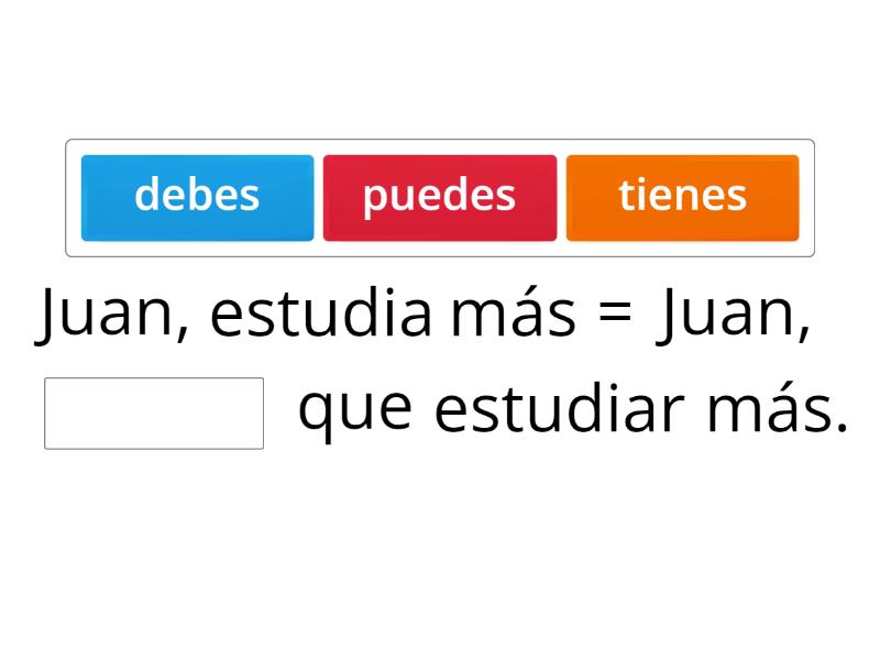 Tener, poder y deber - Missing word