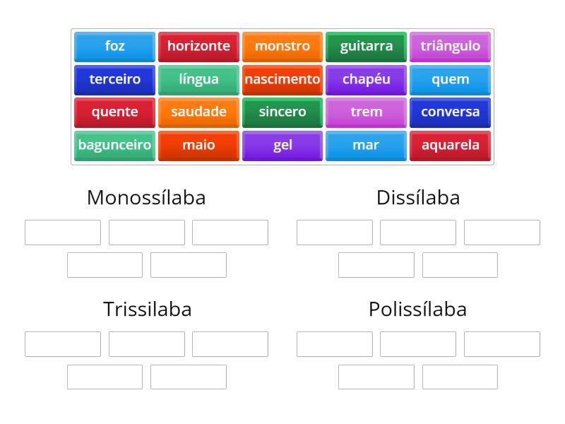 Classificar pelo número de sílabas - Group sort
