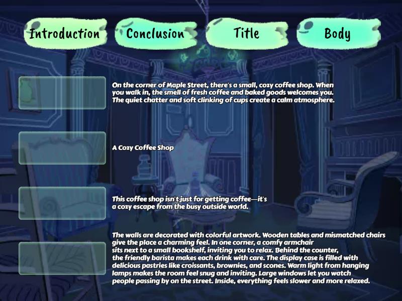 Identify the structure of descriptive text - Match up