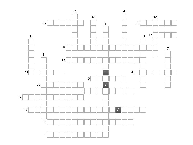 English File_Elementary_Unit 10A places and buildings - Crossword