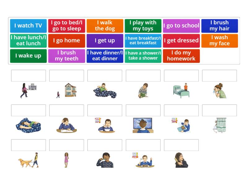 Daily Routine Vocabulary - Match up
