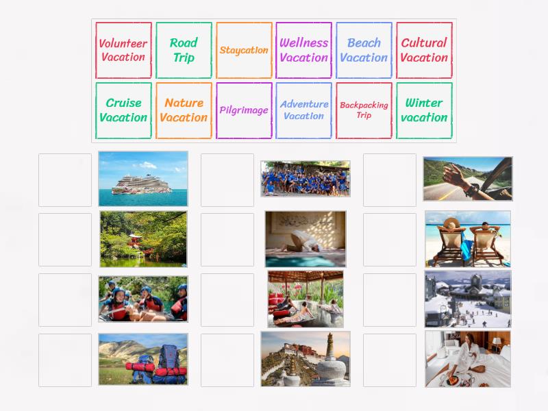 Types of vacation - Nivel Pre-Intermediario - Match up