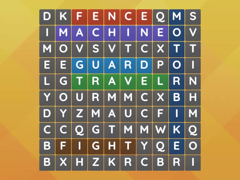 Starlight 4 U7 vocabulary - Wordsearch