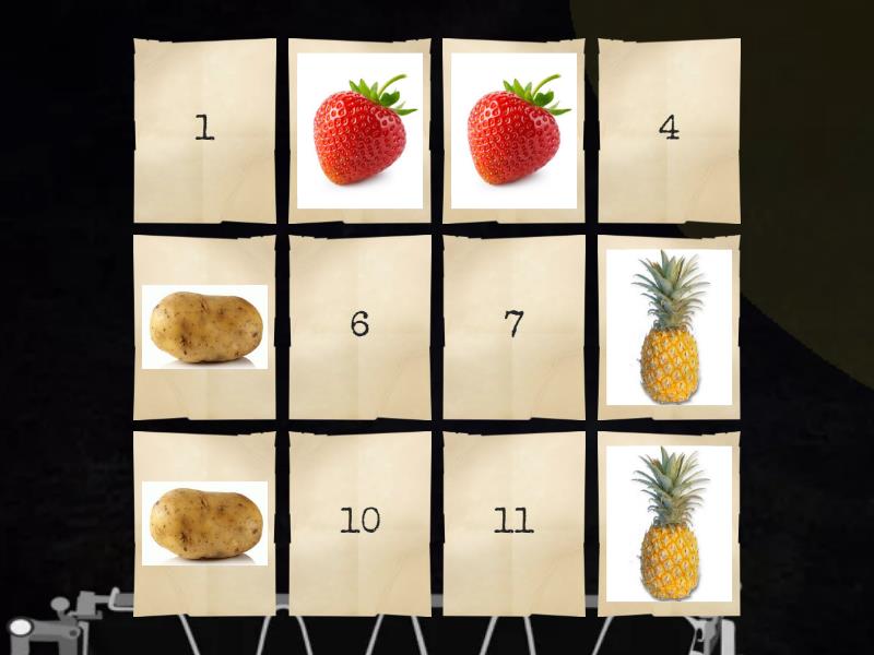 fruits and vegetables - Matching pairs