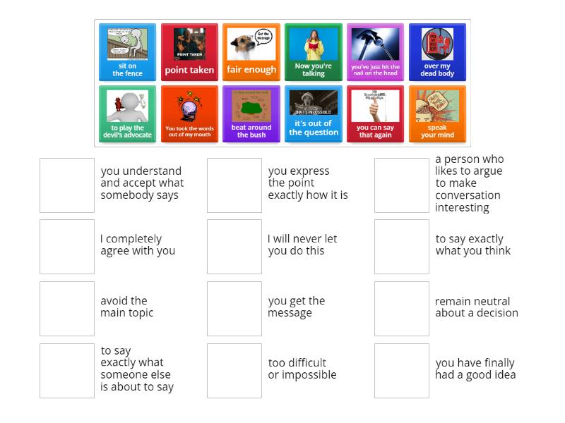 MAC2 - L 27 - Idioms for expressing opinions - Match up