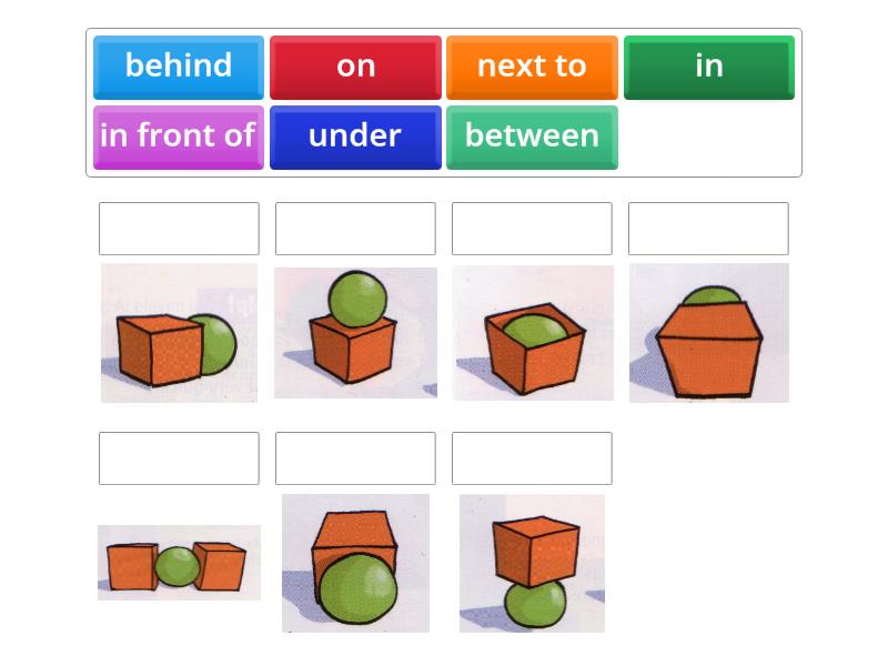 Where is the ball? prepositions - Match up
