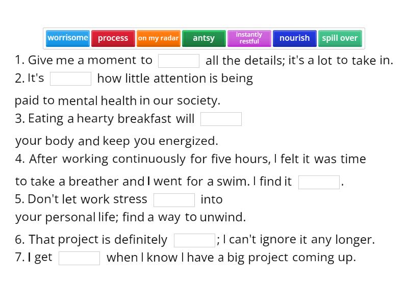 rest - Complete the sentence