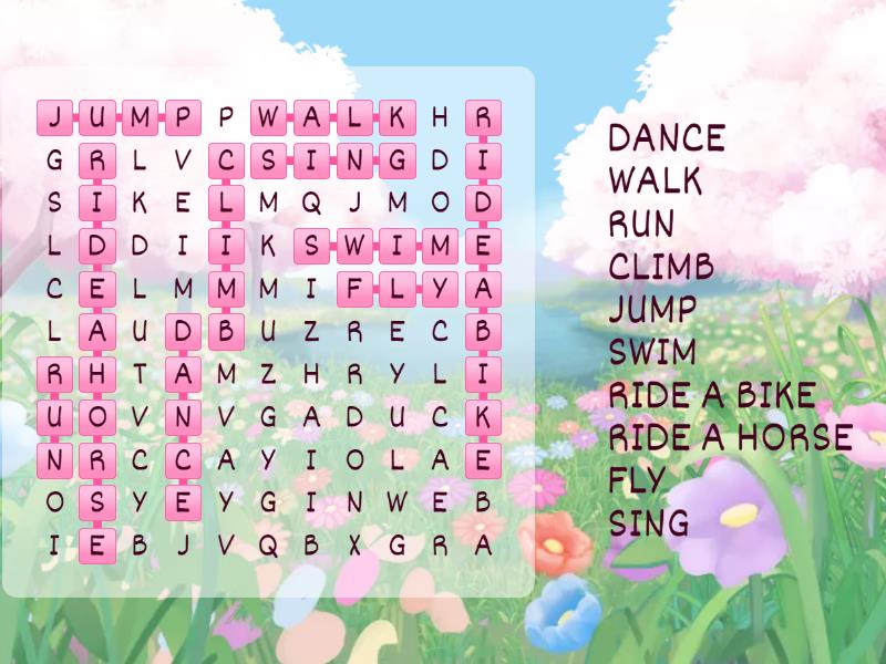 I can jump - Wordsearch