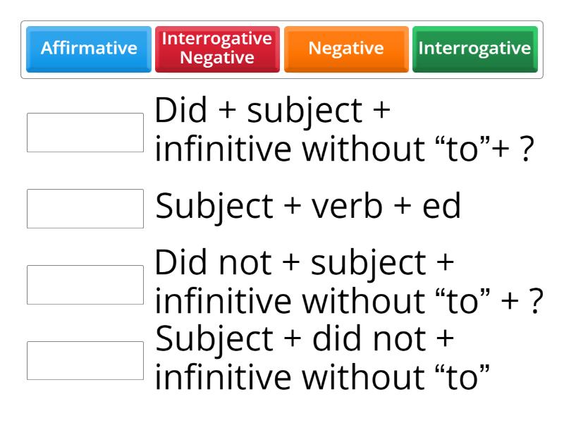Simple Past Form - Une las parejas