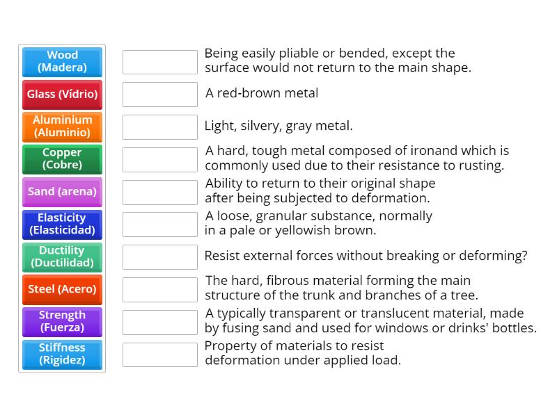 Match the words with their definition. - Match up
