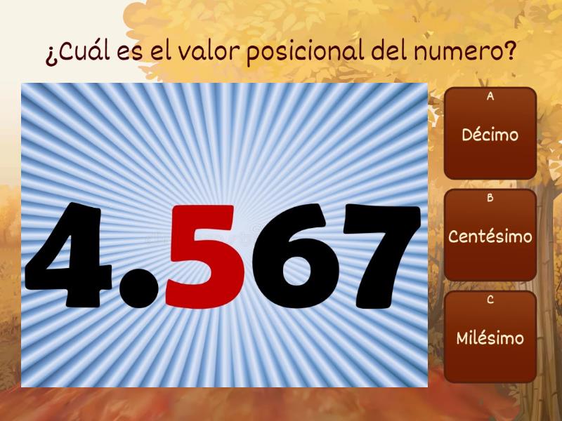 4° Grado Valor Posicional (Número decimales) - Quiz