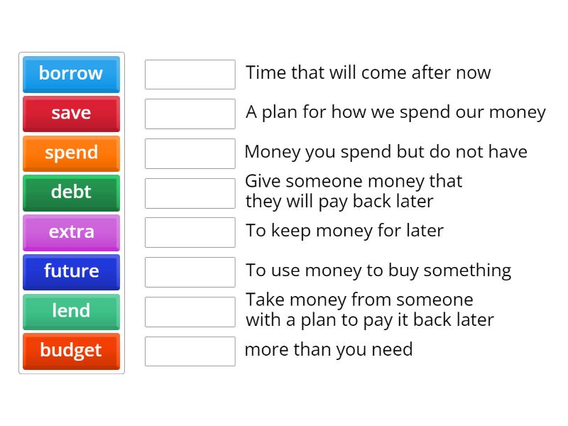 Money and finance - Match up