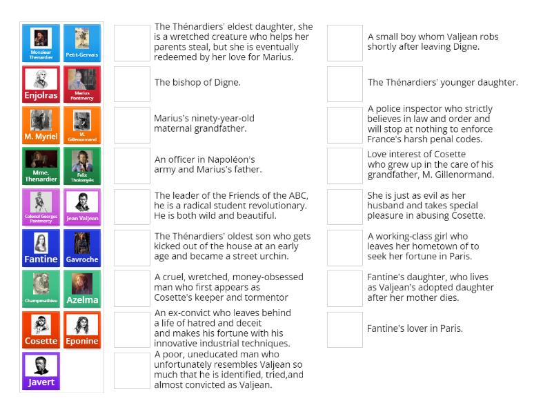 Les Miserables Character Test - Match up