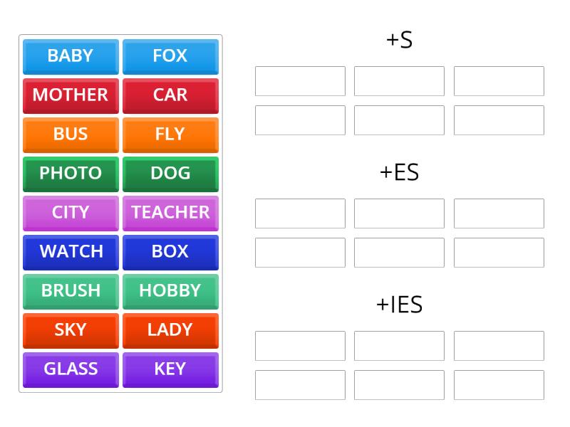 Plural nouns A1 - Group sort