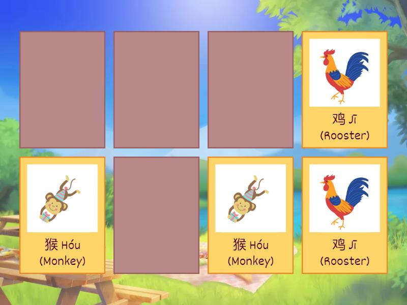 Chinese New Year Zodiac Matching (Monkey, Rooster, Dog, Pig) - Matching ...