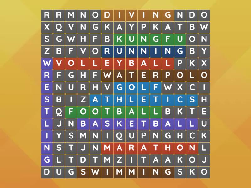Sports Names - Wordsearch