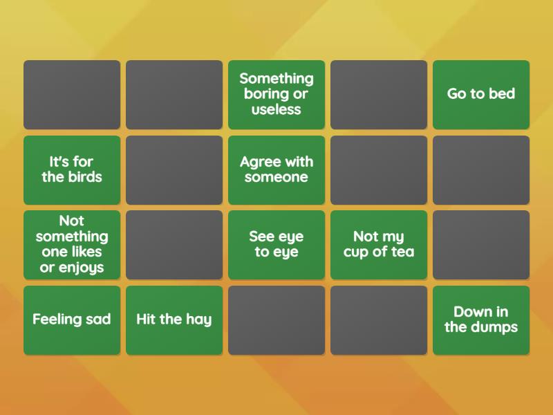 IDIOMS - Matching pairs