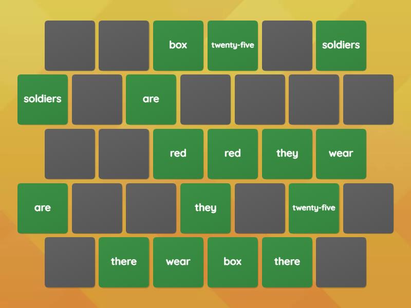 The Tin Soldier matching game - Matching pairs