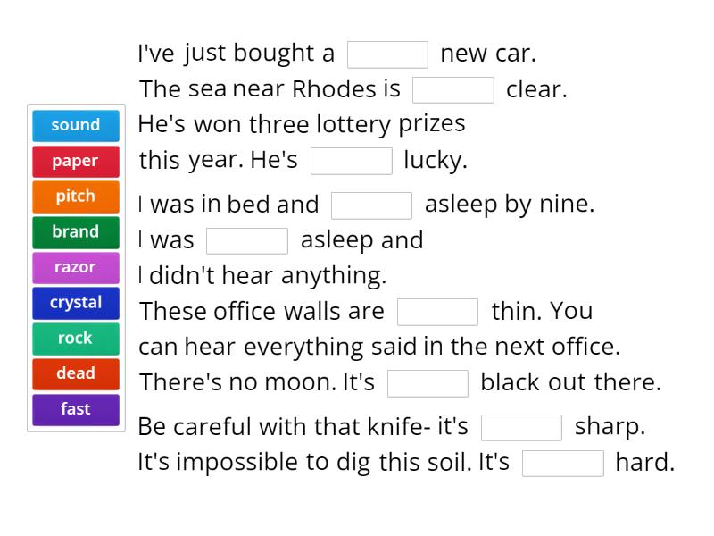 Modifiers - Missing word