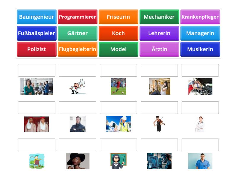 Was sind die Berufe? - Match up
