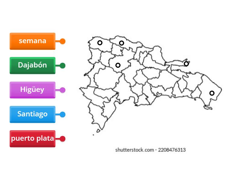 mapa politico de la republica dominicana - Labelled diagram