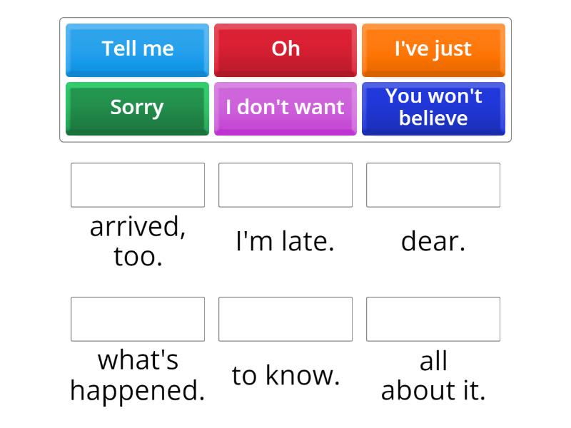 Project 3 unit 5D Useful expressions - Match up