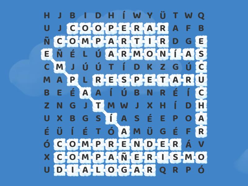 Promover la buena convivencia - Sopa de letras