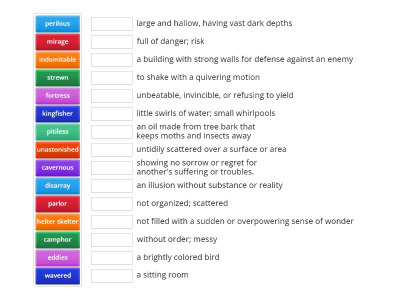 Tuck Everlasting-Chapter 10 Vocabulary - Match up