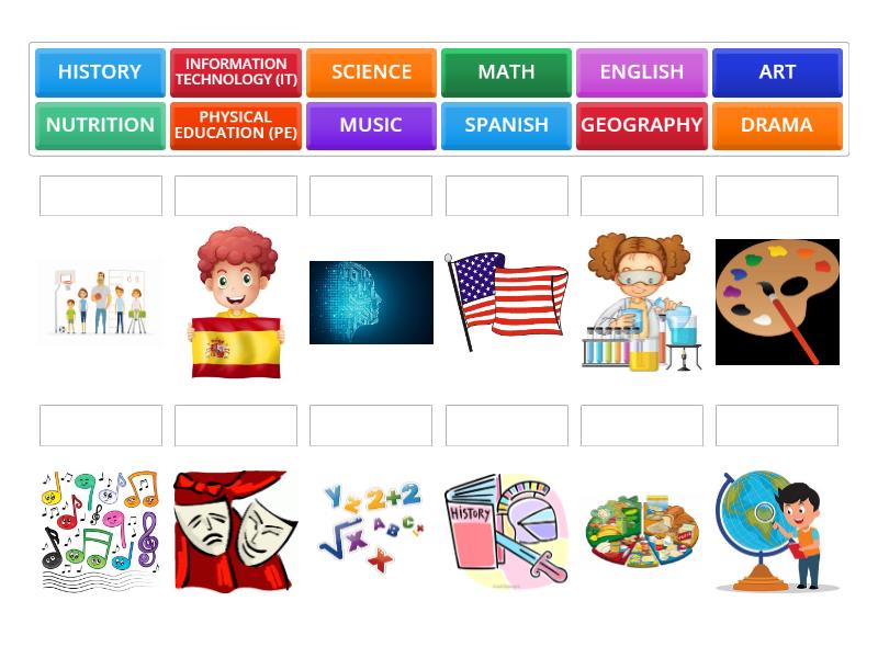 SCHOOL SUBJECTS - Match up