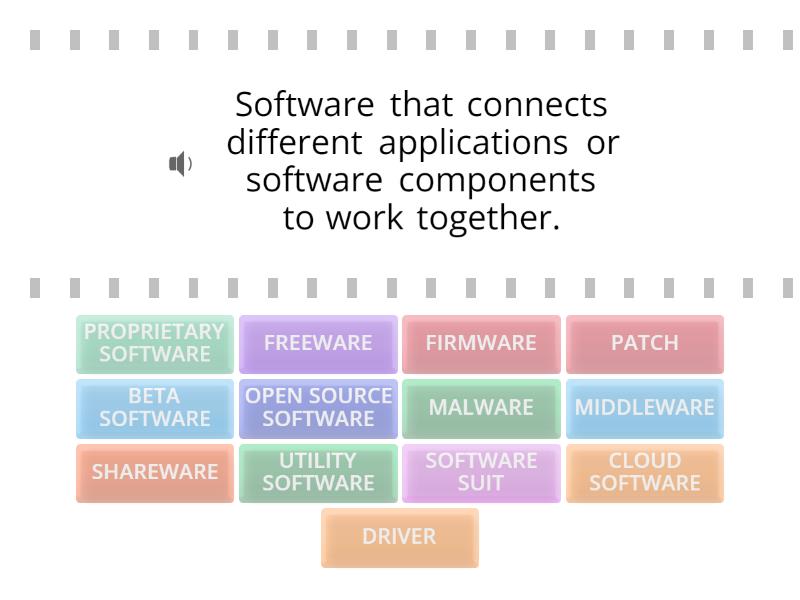 SOFTWARE AND APPLICATION 4 - Find the match