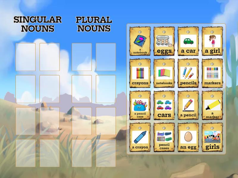 SINGULAR/PLURAL Nouns - Group sort