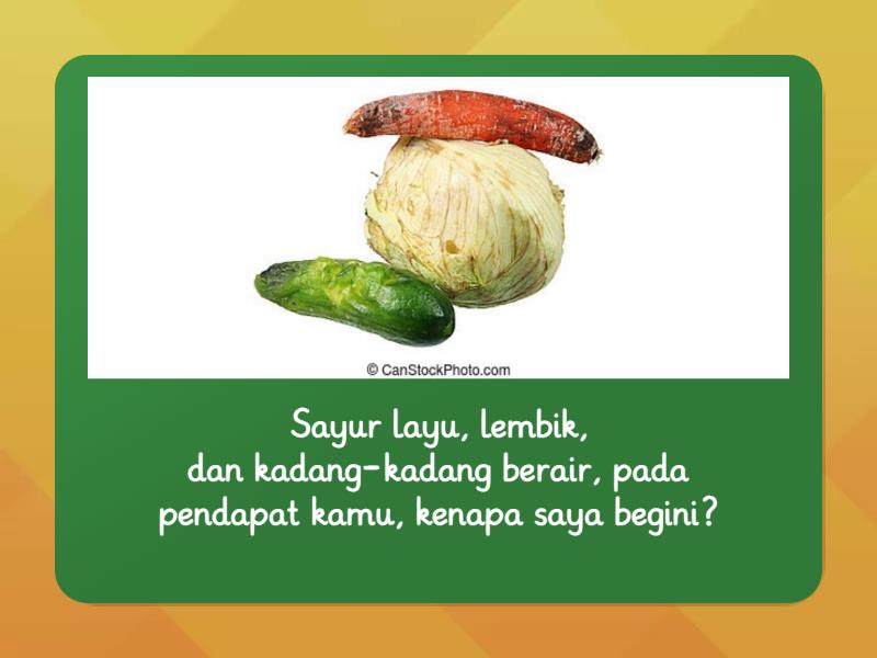 Teka-Teki Sayur-Sayuran - Flash cards