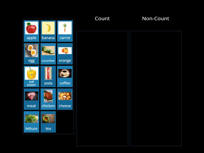 Count and Non-Count Nouns - Categorize