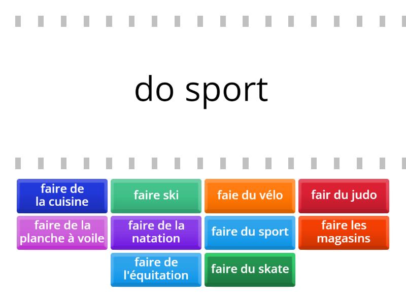 qu'est-ce que tu aimes faire? - Find the match