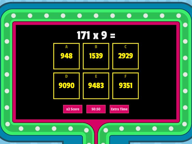 Math Gameshow Quiz