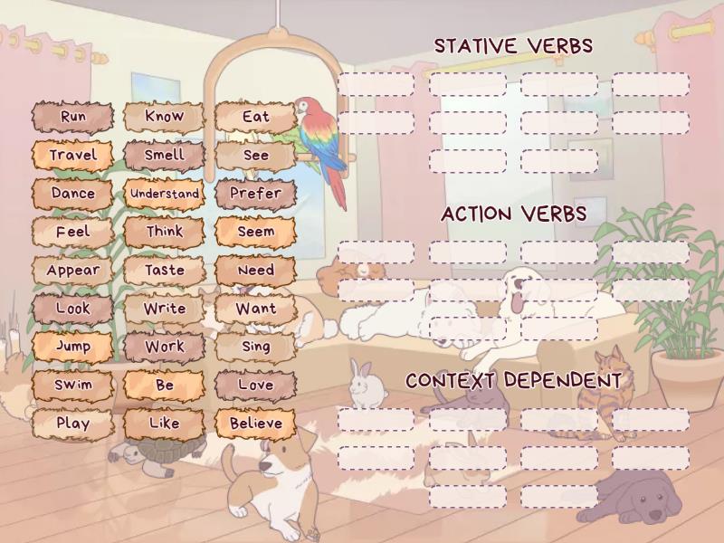 [PROFT2] STATIVE vs ACTION (DYNAMIC) VERBS - Group sort