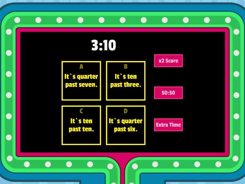 Telling the time - Gameshow quiz