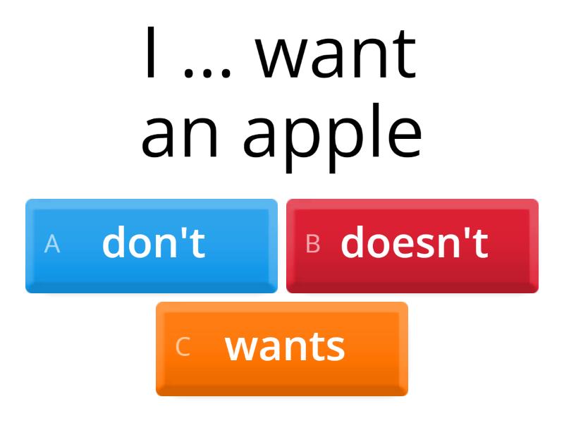 Want/not want - Quiz