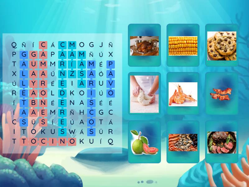 2.4 Sopa de Letras: Comidas y Productos Típicos - Поиск слов