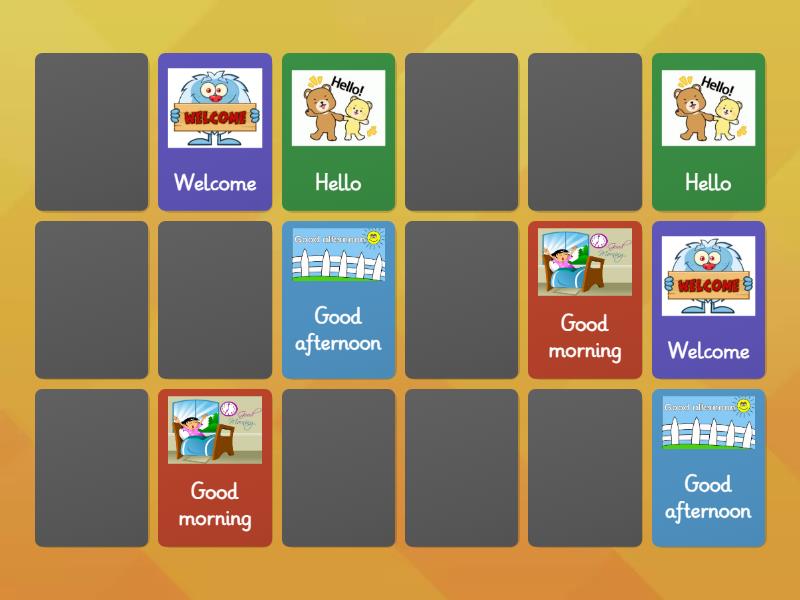 Greetings - Memory game - Matching pairs